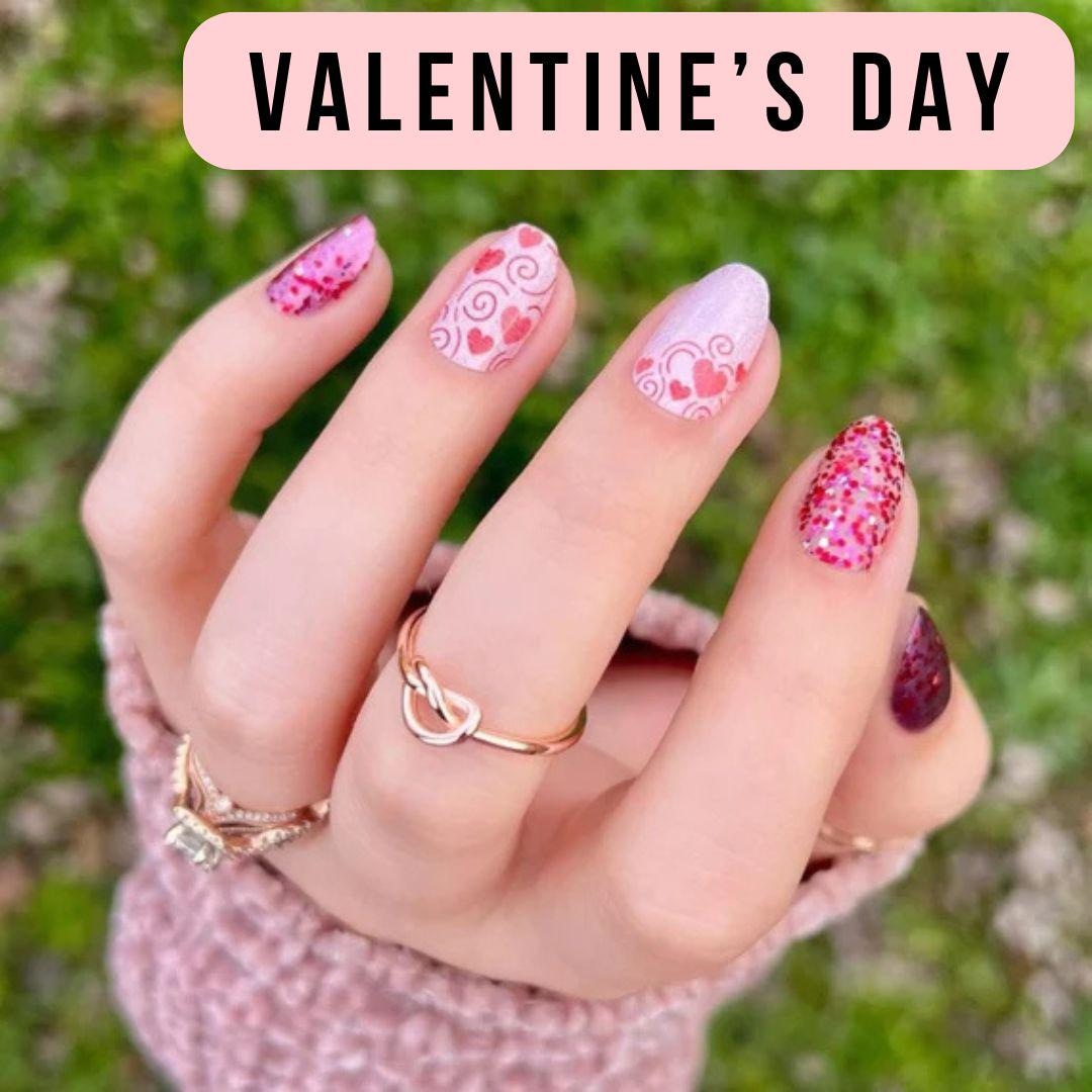 Color Street Valentine's Day Valentines Heart Nail Strips Sets - Etsy