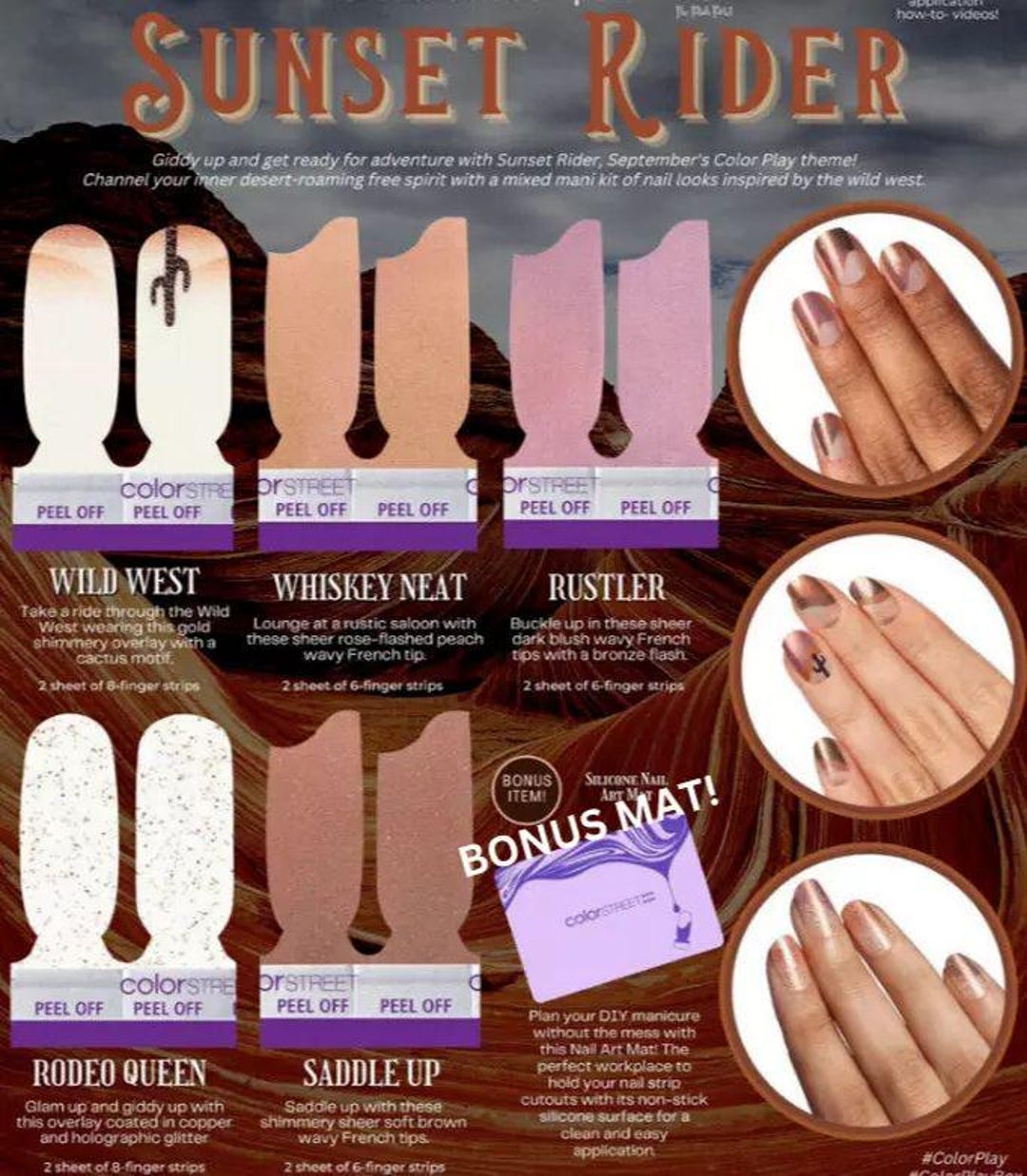 Color Street Subscription Box - Sunset Rider September 2023 - Etsy