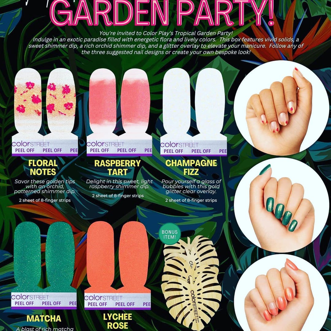 Color Street Subscription Box - Tropical Garden Party May 2023 - Etsy