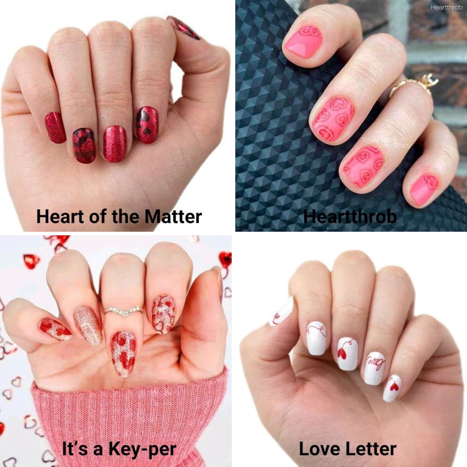 Color Street Valentine's Day Valentines Heart Nail Strips Sets - Etsy