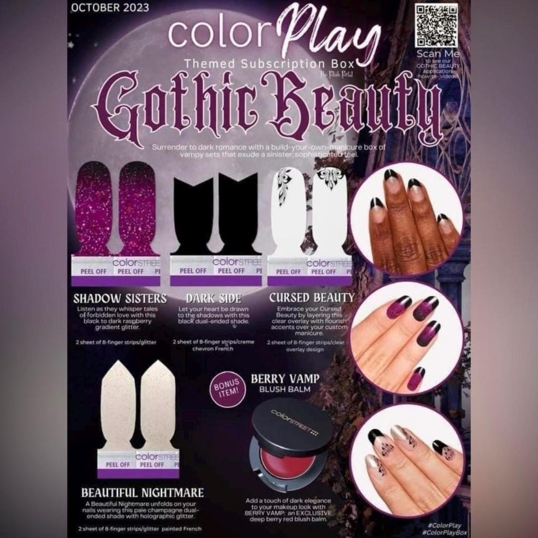 Color Street Subscription Box - Gothic Beauty October 2023 - Etsy