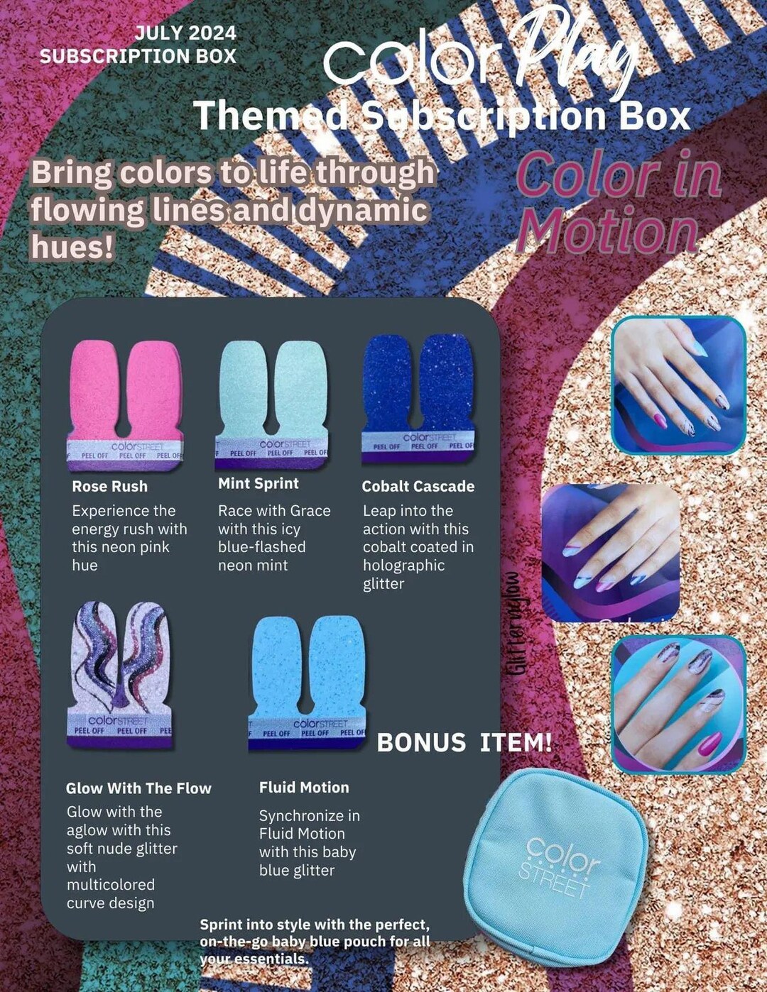 Color Street Subscription Box - Color in Motion July 2024 - Etsy