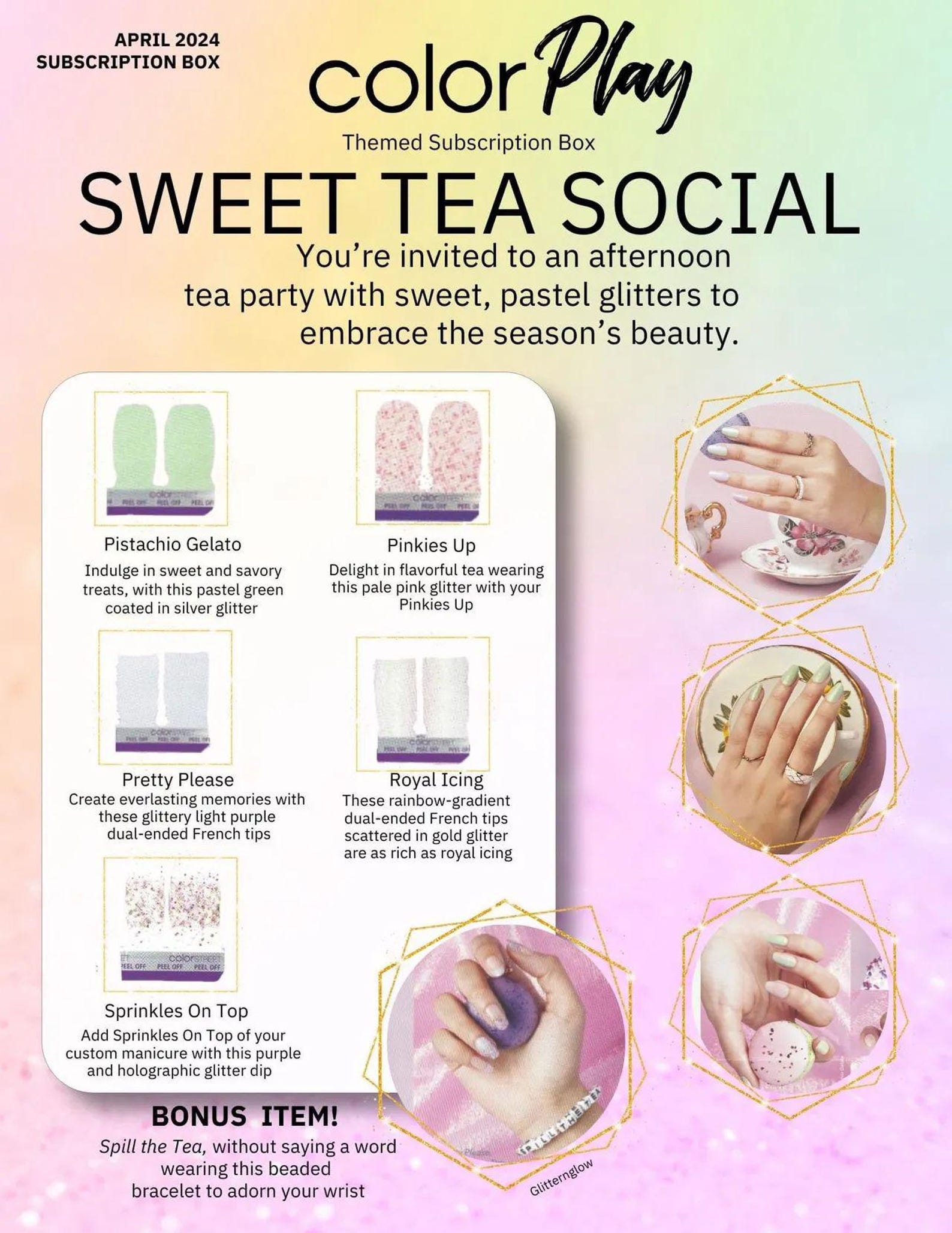 Color Street Subscription Box - Sweet Tea Social April 2024 - Etsy