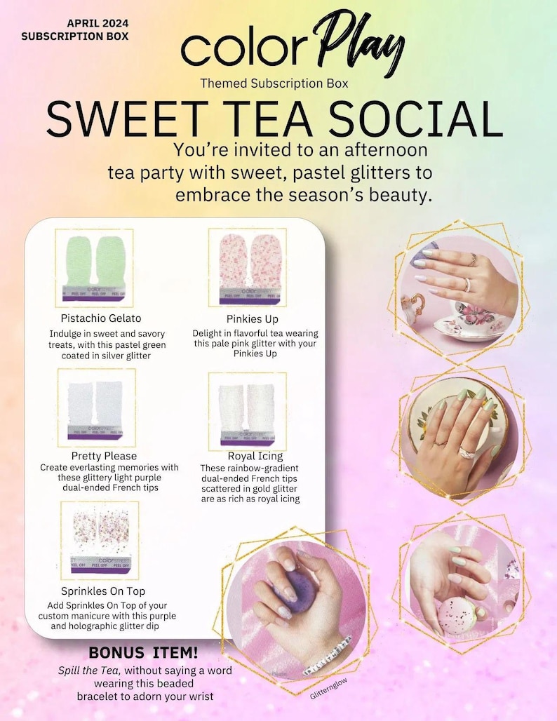 Color Street Subscription Box - Sweet Tea Social April 2024 - Etsy