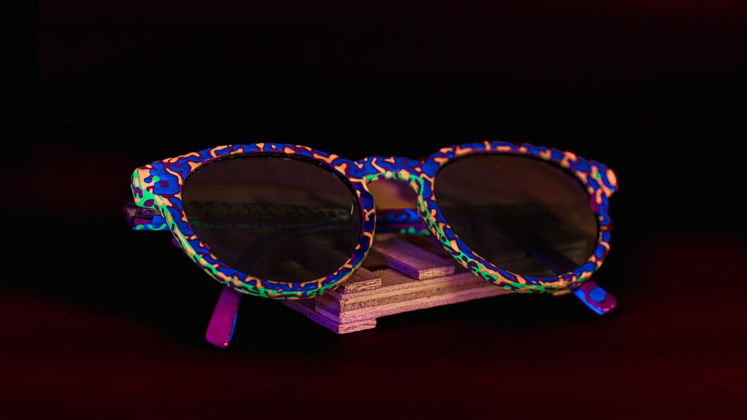 Youll Love This One of a Kind, Custom Painted Black Light Rave Glasses ...