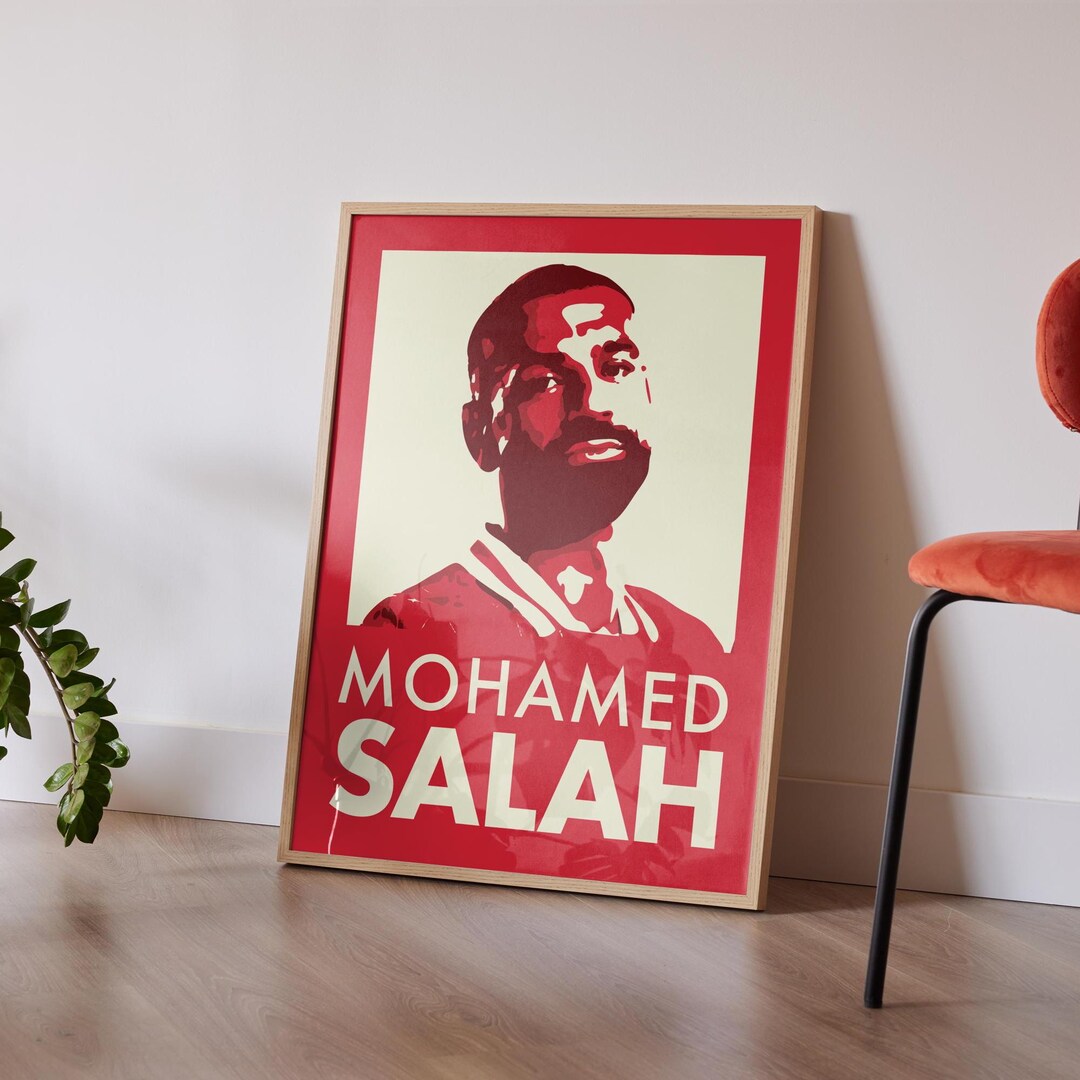 Mohamed Salah Football Wall Art, Liverpool, Egypt, Gifts for Him ...
