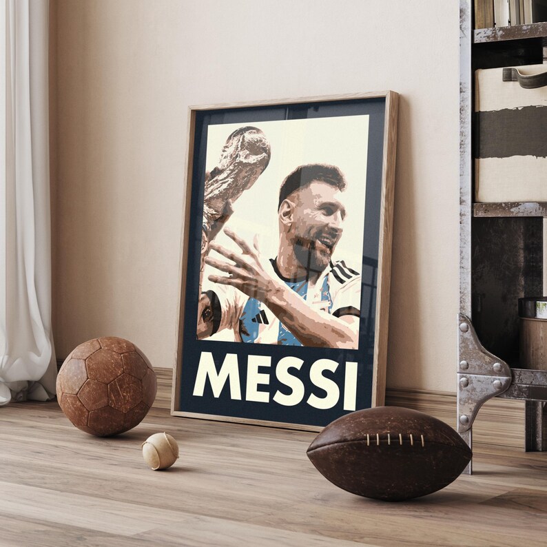 Lionel Messi World Cup Printable Art, Inter Miami, Argentina, Gifts for ...