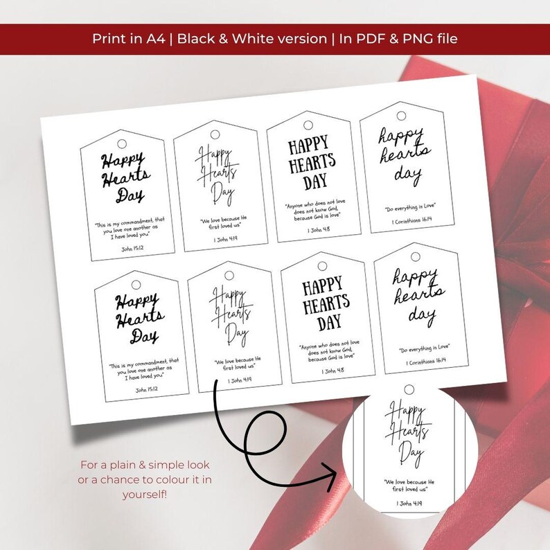 Printable Valentine Gift Tags Faith Based Gift Tags Bible Verse DIY ...