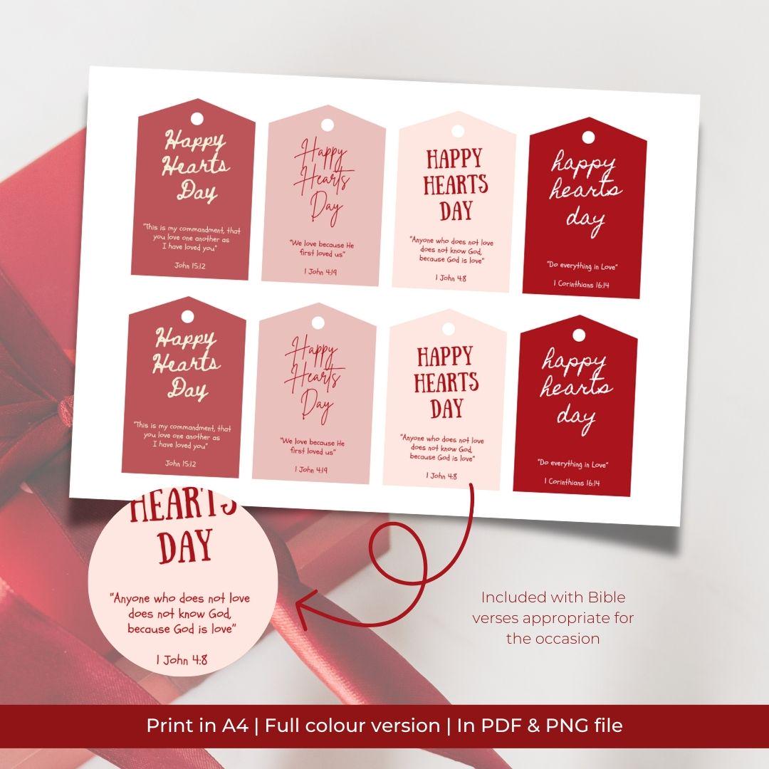 Printable Valentine Gift Tags Faith Based Gift Tags Bible Verse DIY ...