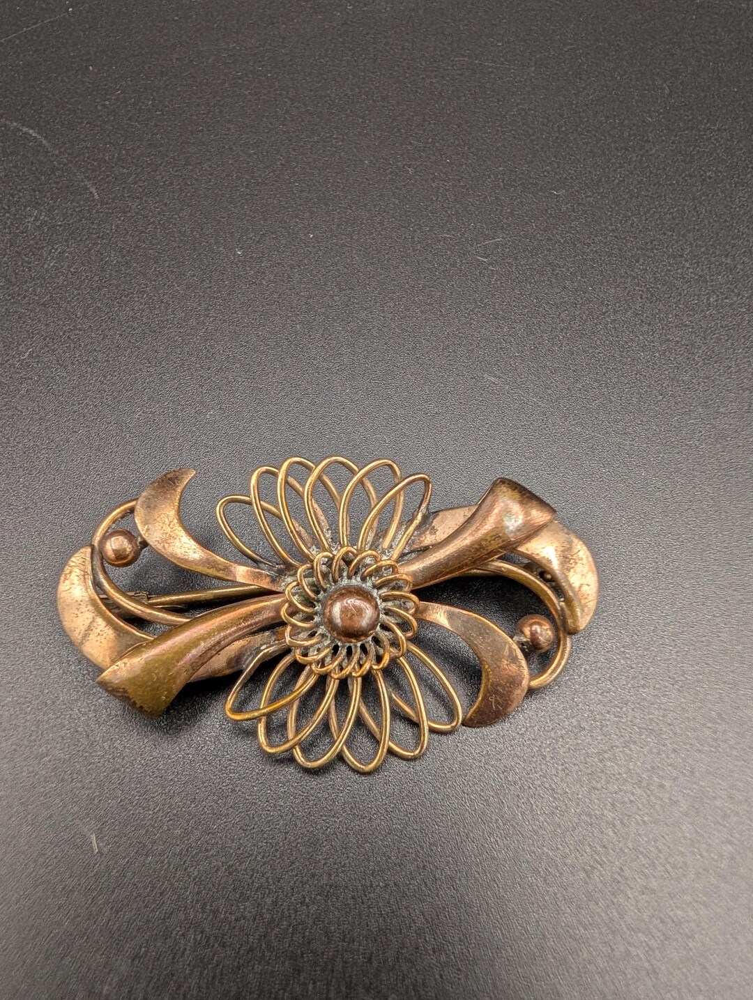 Vintage Art Deco Brooch 1920s–30s | Trombone Clasp | Brass / Tombak ...