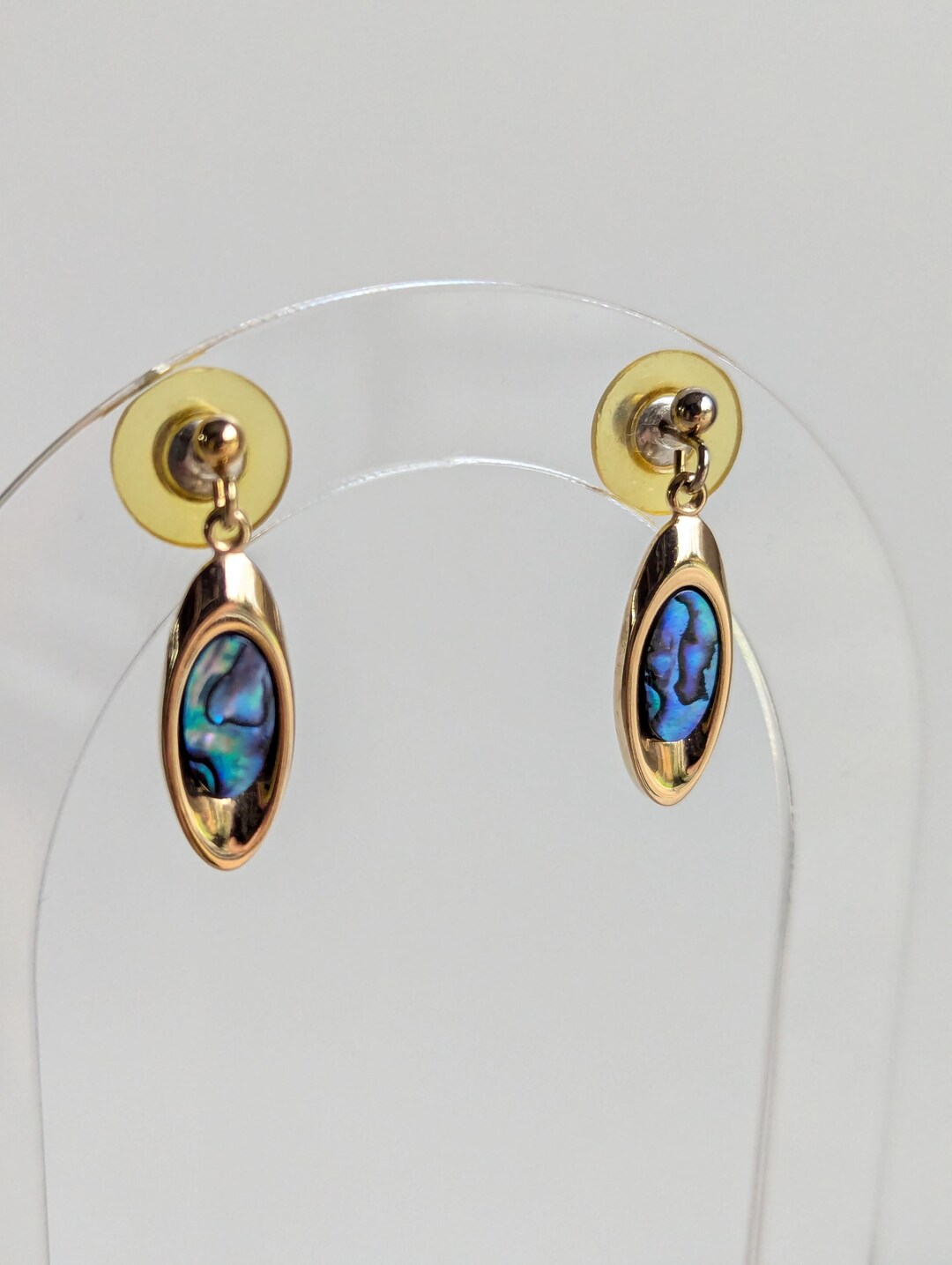 Ariki New Zealand Ovoid Paua Shell Earings 22 Karat Gold Plated - Etsy
