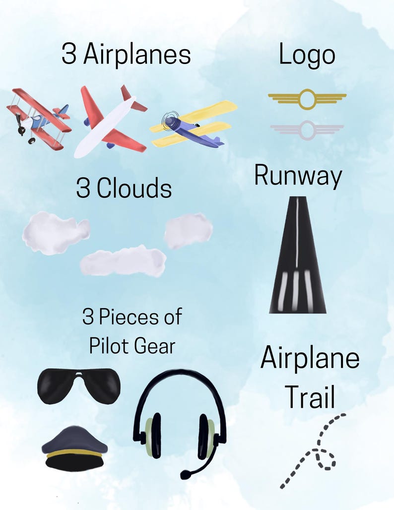 Airplane Watercolor Clipart 13 PNG Transparent Background Airplanes ...