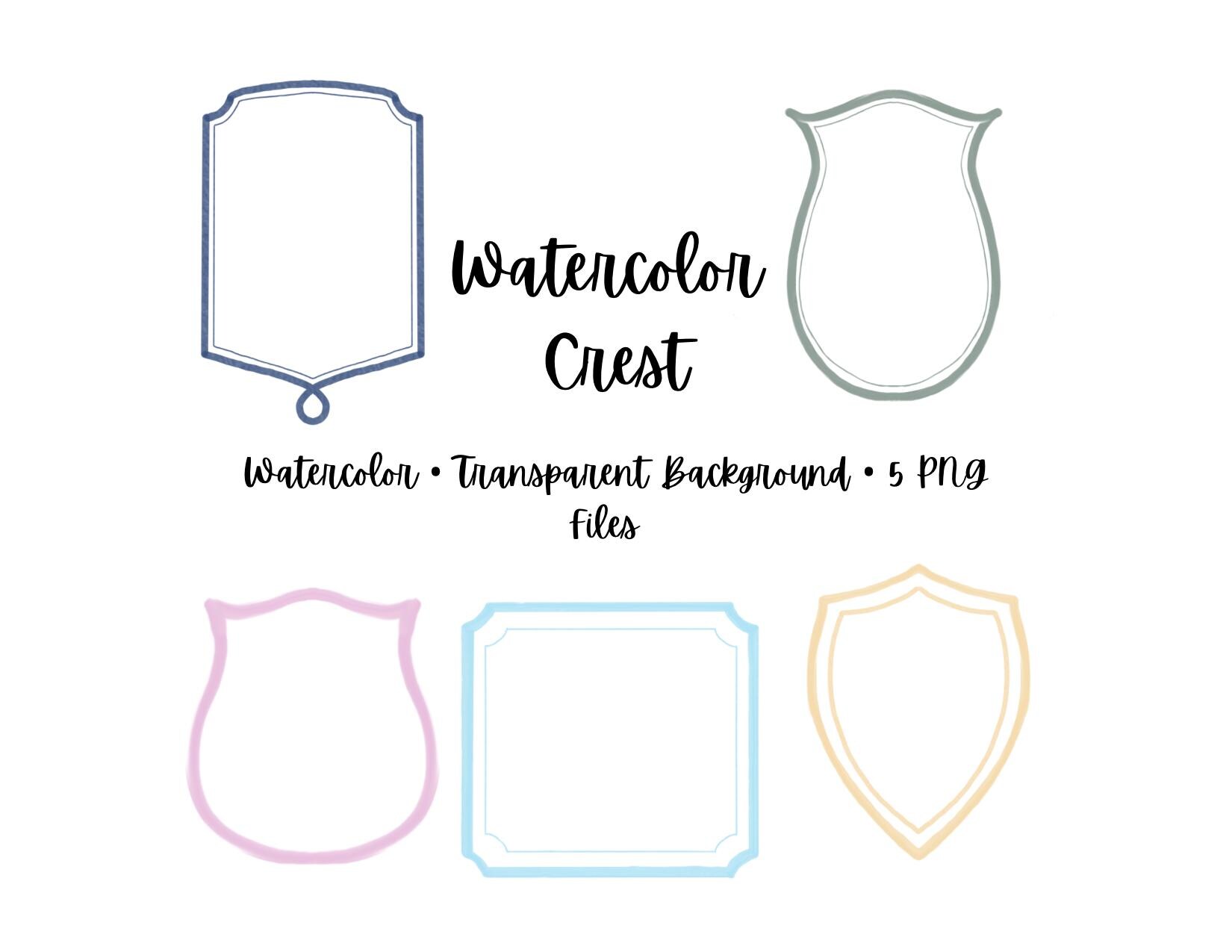 Crest Watercolor Clipart 5 PNG Transparent Background Wedding Crest ...