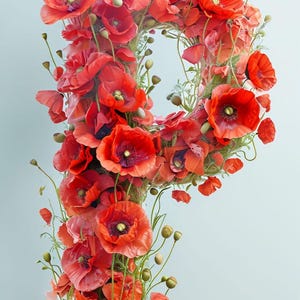 Floral in Bloom Poppy, Alphabet Letters in Digital Download, Letters in ...
