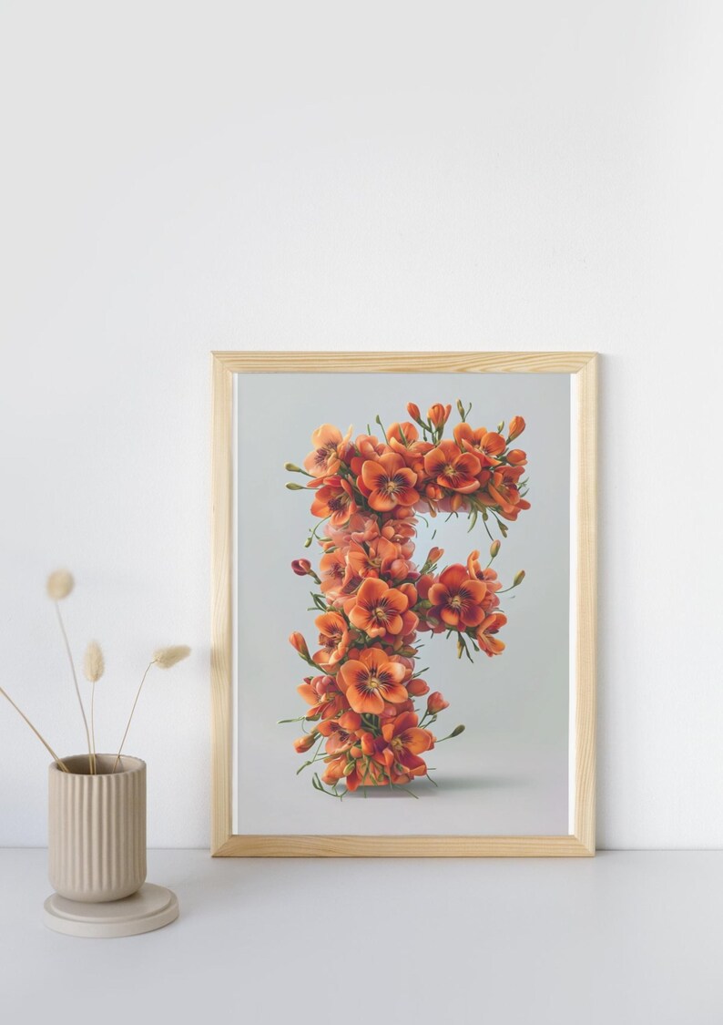 Floral in Bloom Freesia, Alphabet Letters in Digital Download, Letters ...