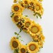 Floral in Bloom Sunflower, Alphabet Letters in Digital Download ...