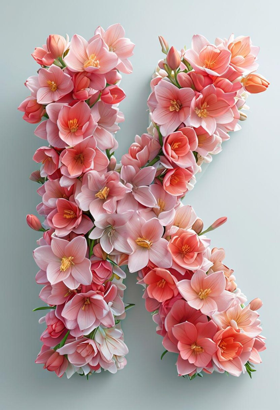 Floral in Bloom Kaffir Lily, Alphabet Letters in Digital Download ...