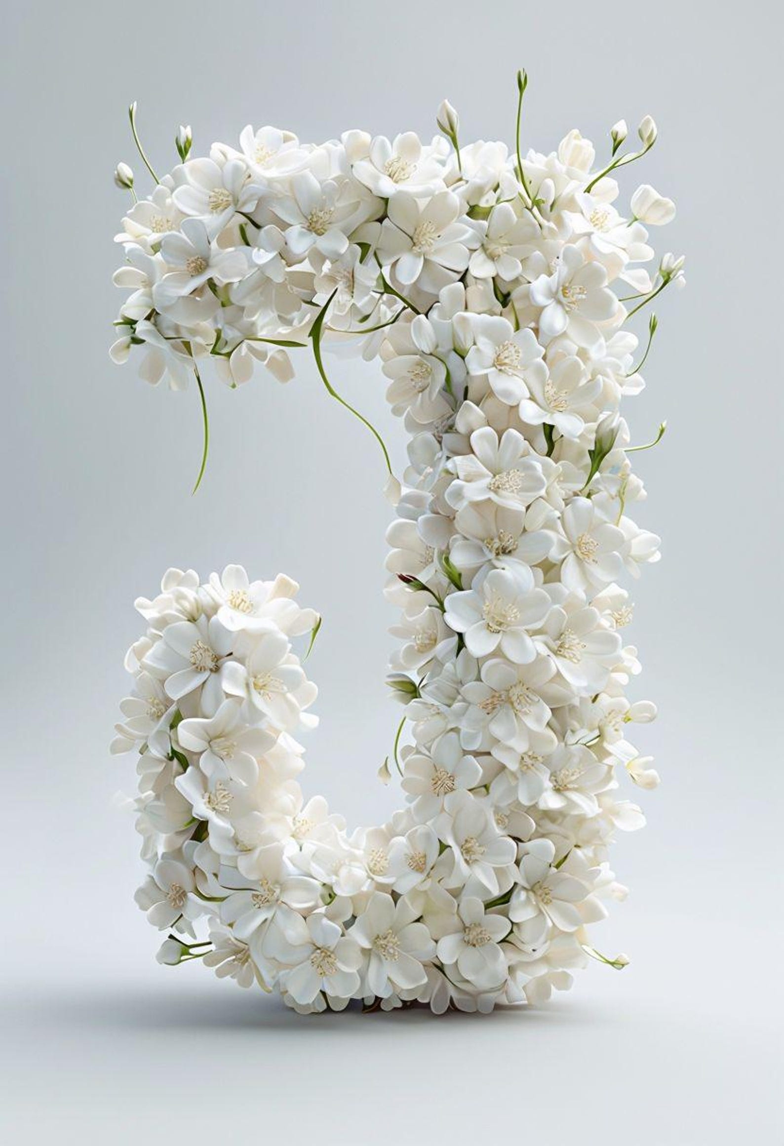 Floral in Bloom Jasmine, Alphabet Letters in Digital Download, Letters ...