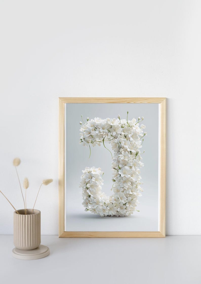 Floral in Bloom Jasmine, Alphabet Letters in Digital Download, Letters ...