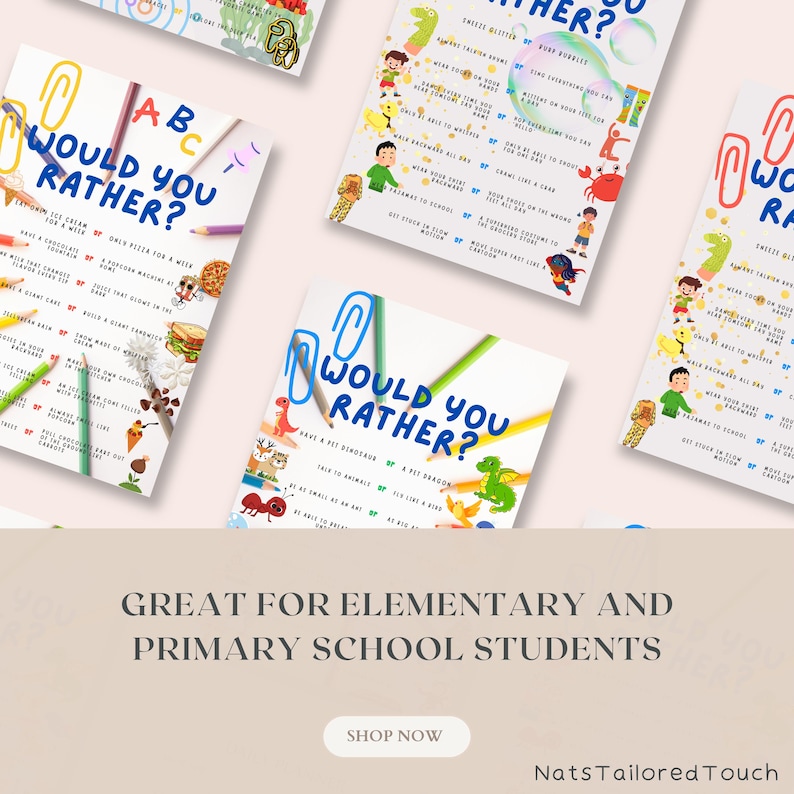 Would You Rather Game for Kids: Printable Icebreaker Questions (PDF ...