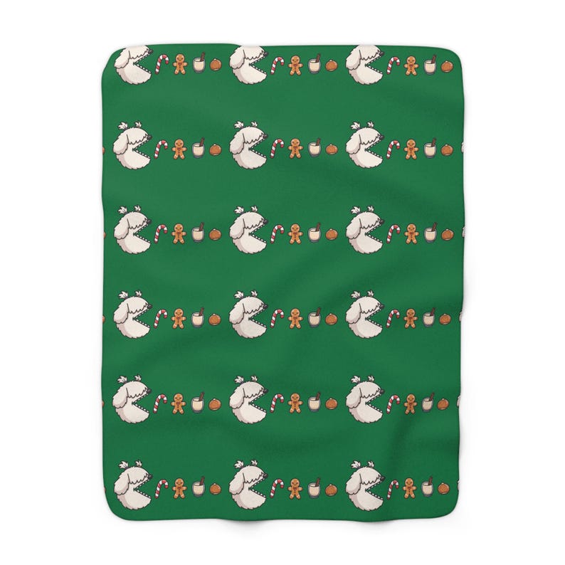 Sheepdog Pac-man Winter Sherpa Fleece Blanket, Perfect for Christmas ...