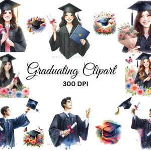 30 Graduation Watercolor Png, Graduation, Graduation Clipart ...
