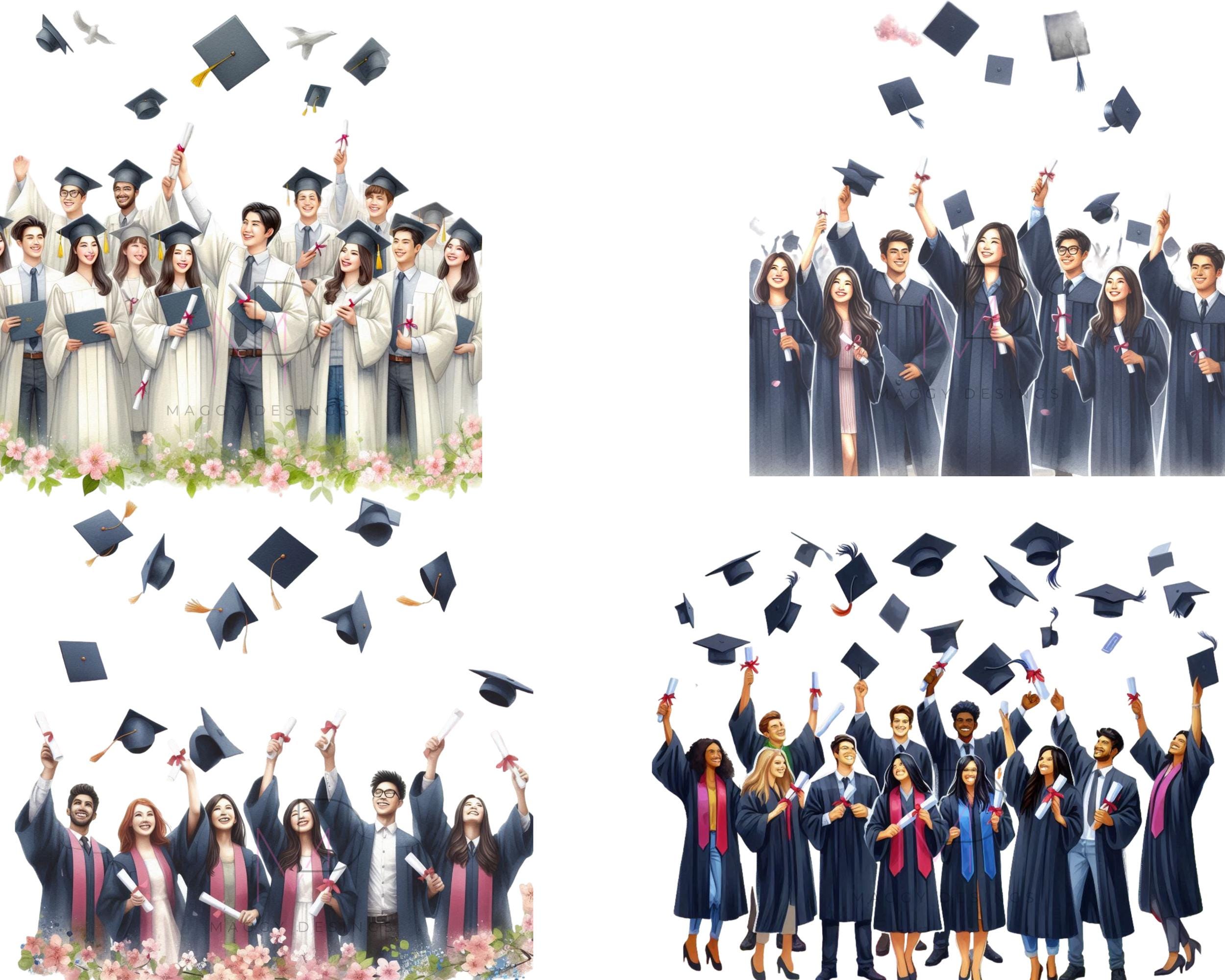 30 Graduation Watercolor Png, Graduation, Graduation Clipart ...