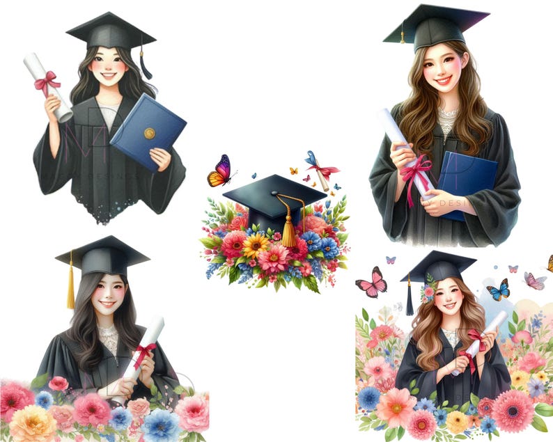 30 Graduation Watercolor Png, Graduation, Graduation Clipart ...