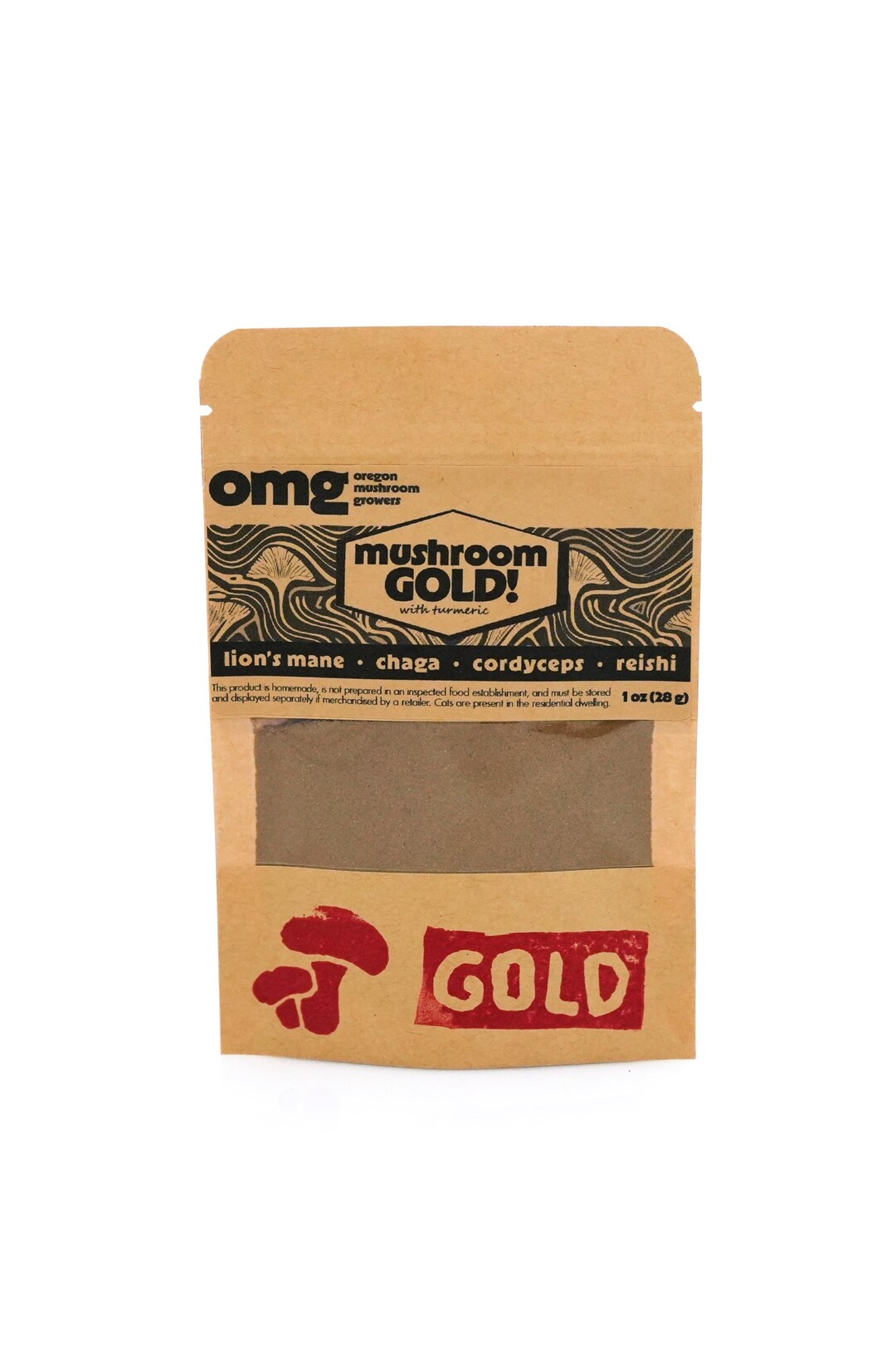 Omg Mushroom Tea Gold, Golden Milk, Instant, 1 Oz; Includes Lion's Mane, Chaga, Reishi ...