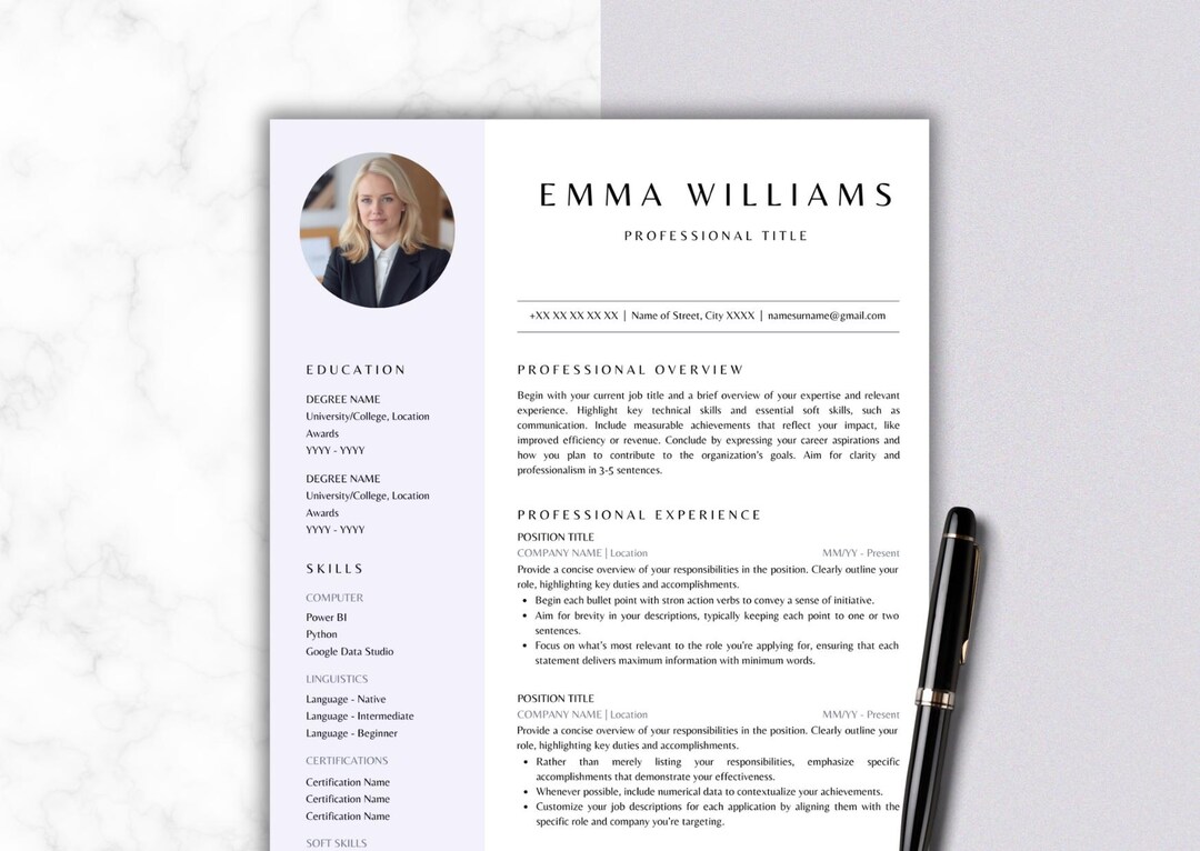 CV Template Easy to Edit | Ats-friendly Resume Template | Profile ...