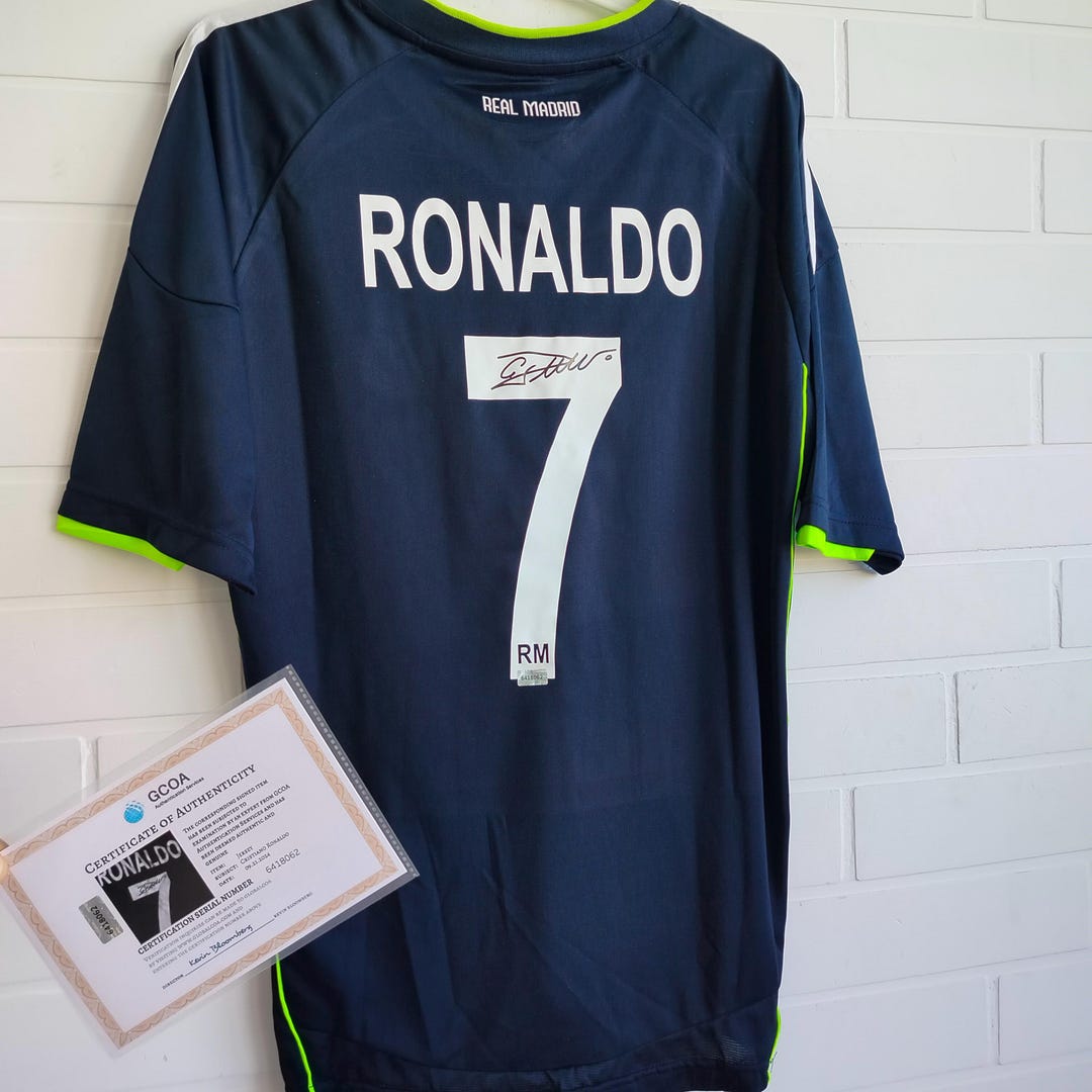 Cristiano Ronaldo 7 Signed Autographed Real Madrid Soccer Jersey Black ...