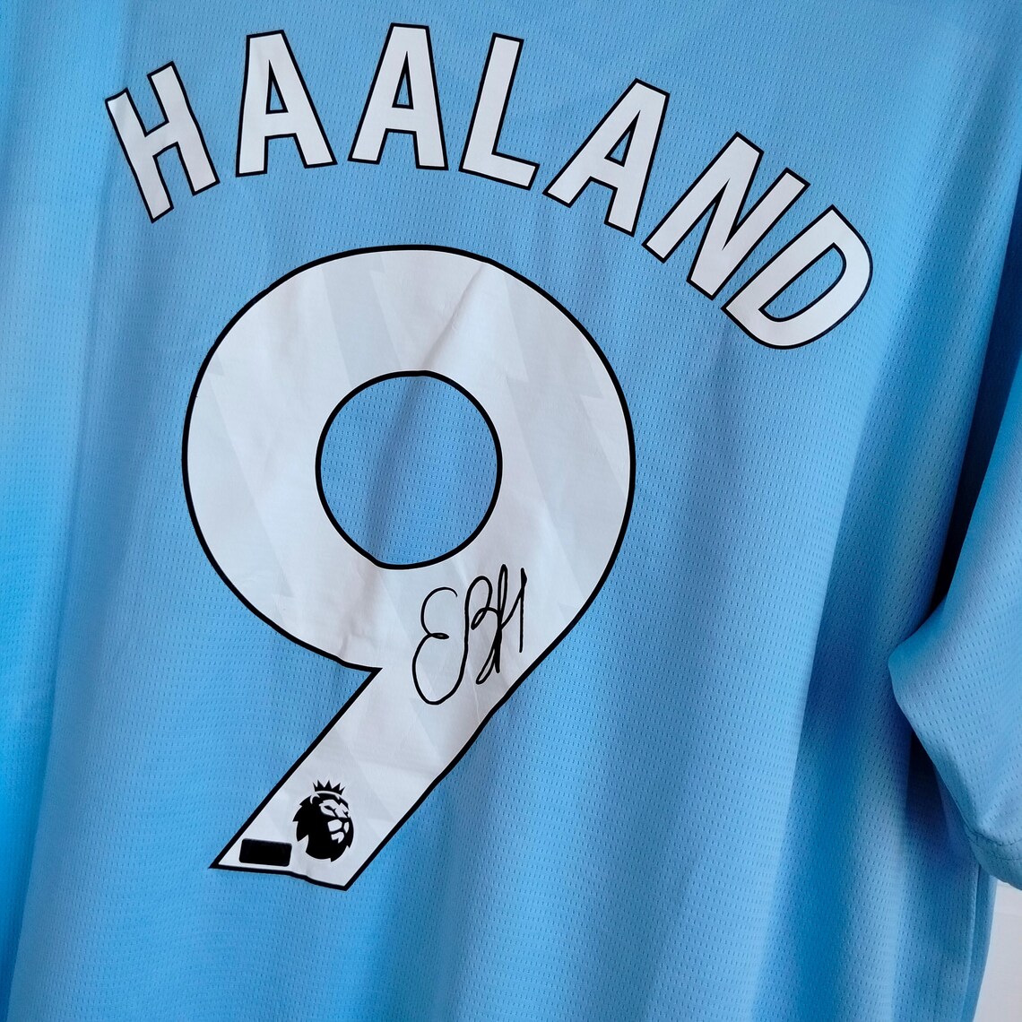 Erling Haaland #9 Signed Autographed 2023/24 Manchester City FC Jersey ...