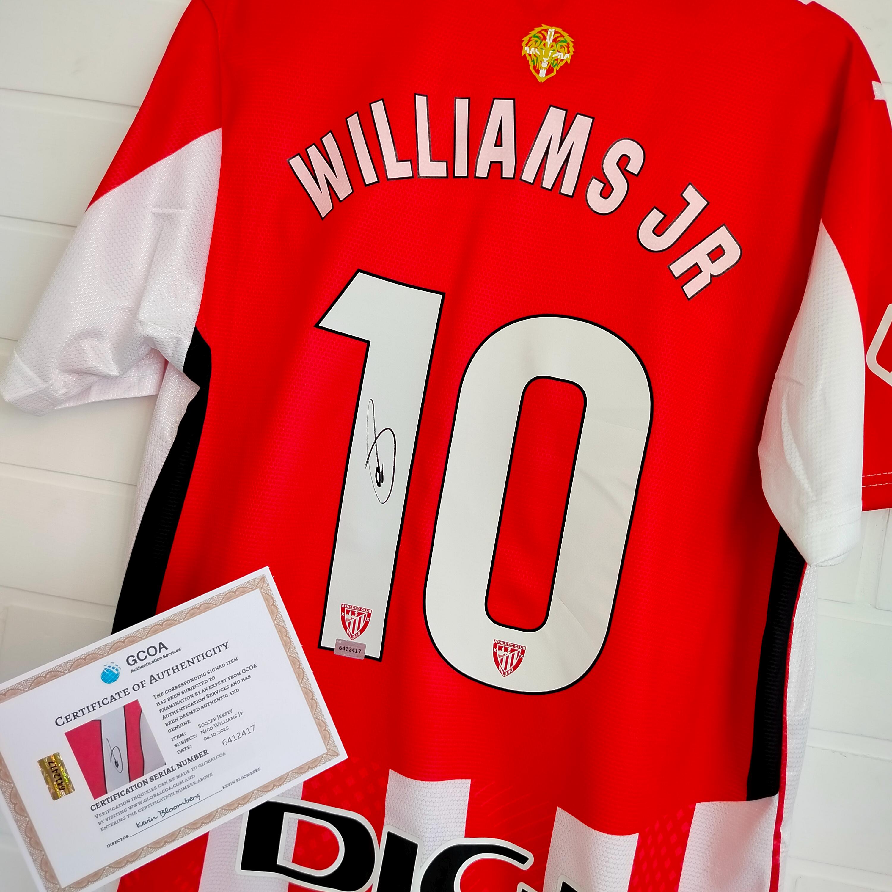 Nico Williams Jr #10 Signed Autographed Athletic Bilbao Soccer Jersey ...