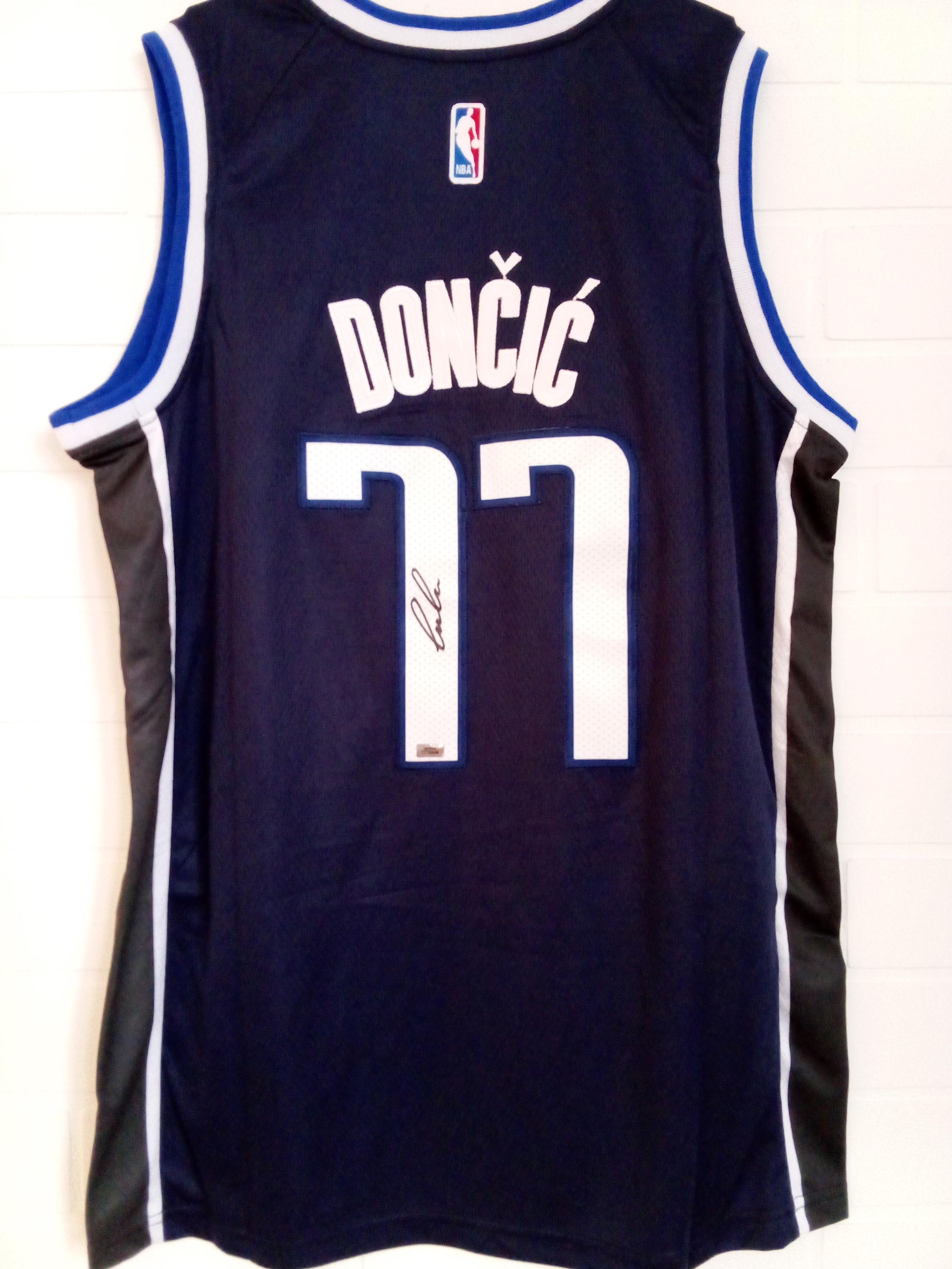 Luka Doncic 77 Signed Dallas Mavericks Jersey Navy With COA - Etsy