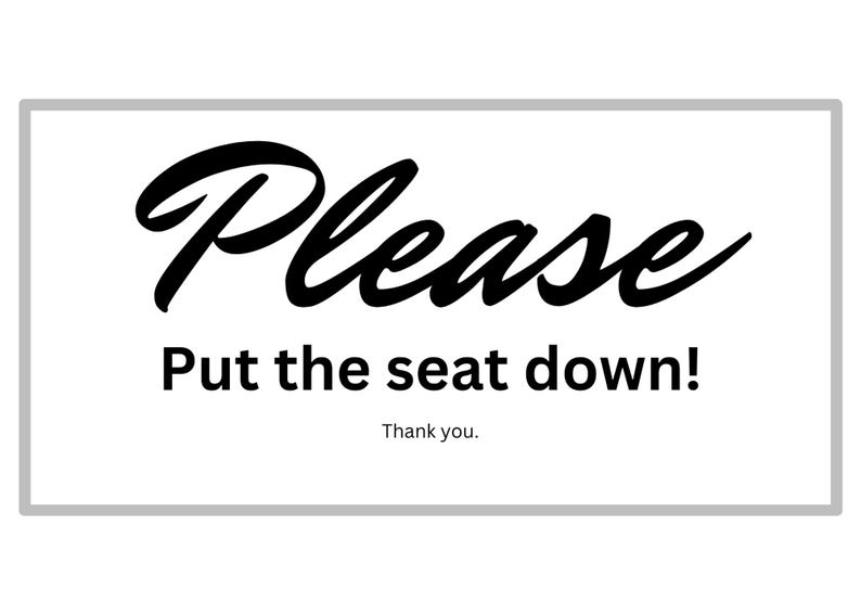 Put the Seat Down Sign Digital Download - Etsy