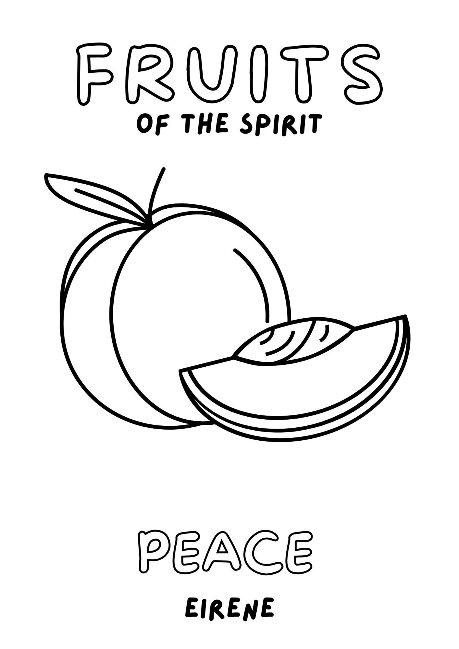 Fruit of the Spirit Coloring Pages for Children, Faith Based ...