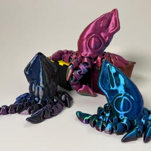 Aquatic Fun With Articulated Tiny Squid - Etsy