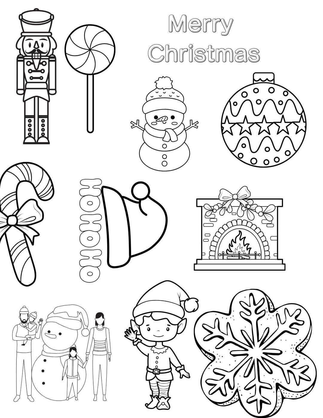 Kids Christmas Coloring Pages - Etsy