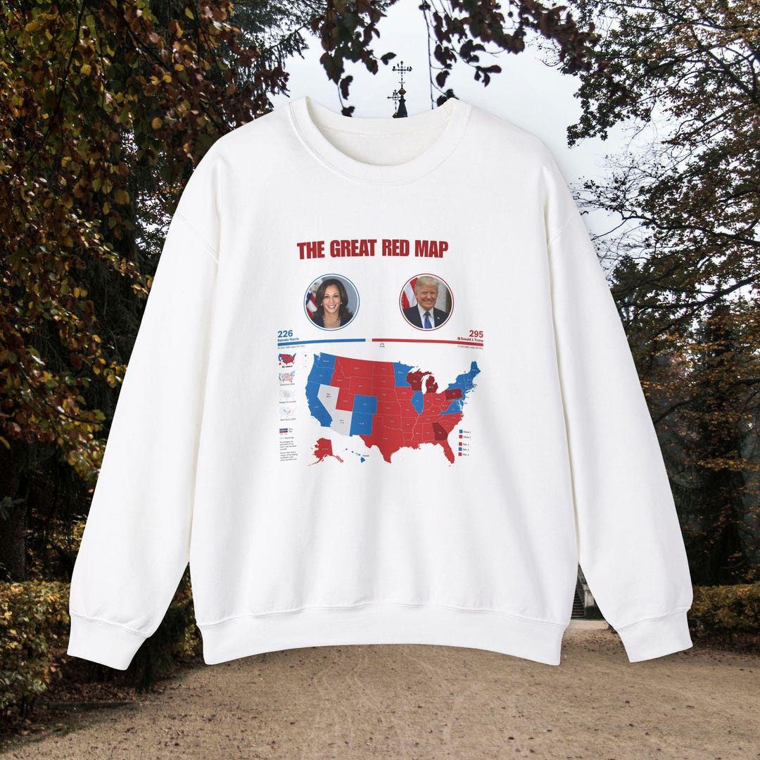 Donald Trump 2024 Sweatshirt .the Great Red Map,trump Sweatshirt 2024 ...
