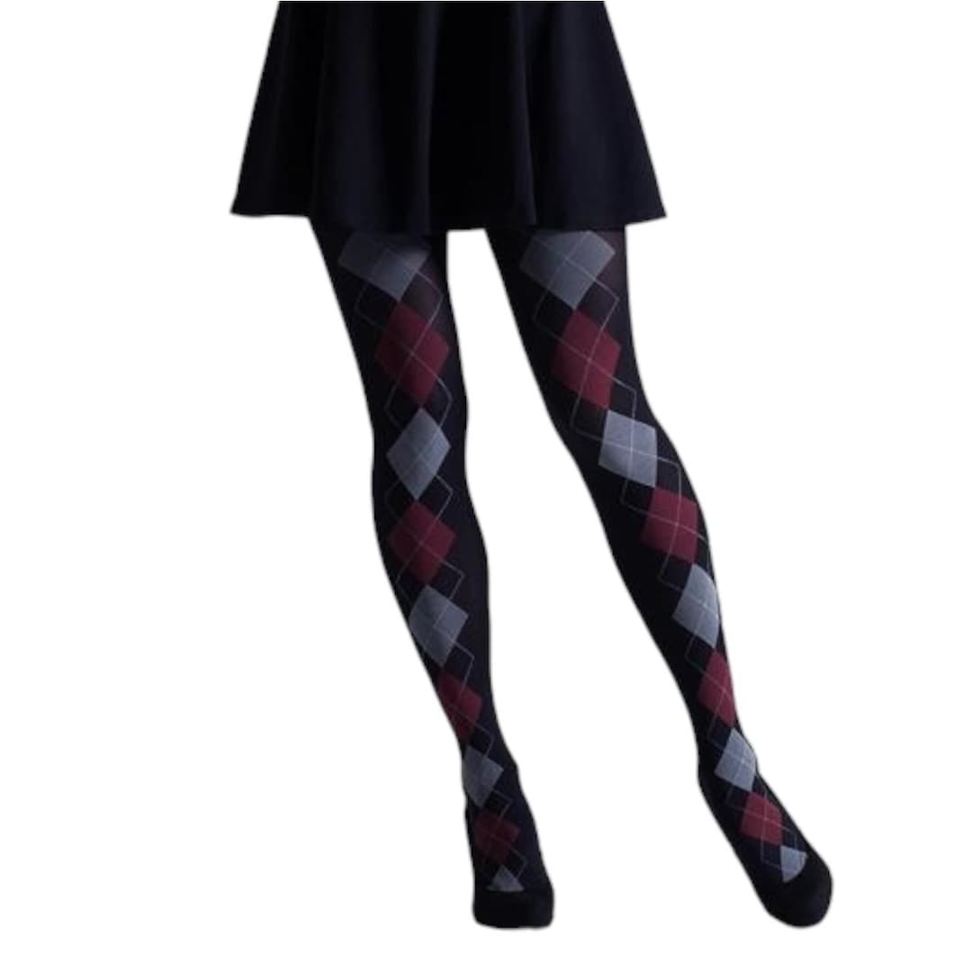 Scottish Argyle Front Pattern Printed Tights (designed & Made in the UK ...