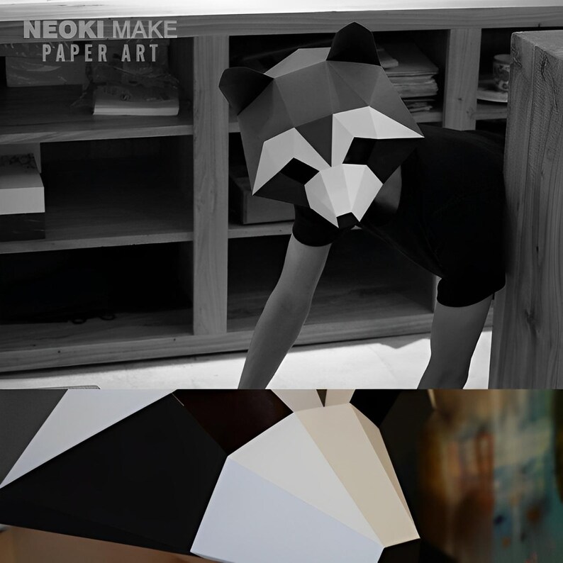 Raccoon Mask Template | DIY Mask Papercraft Halloween Costume - Low ...
