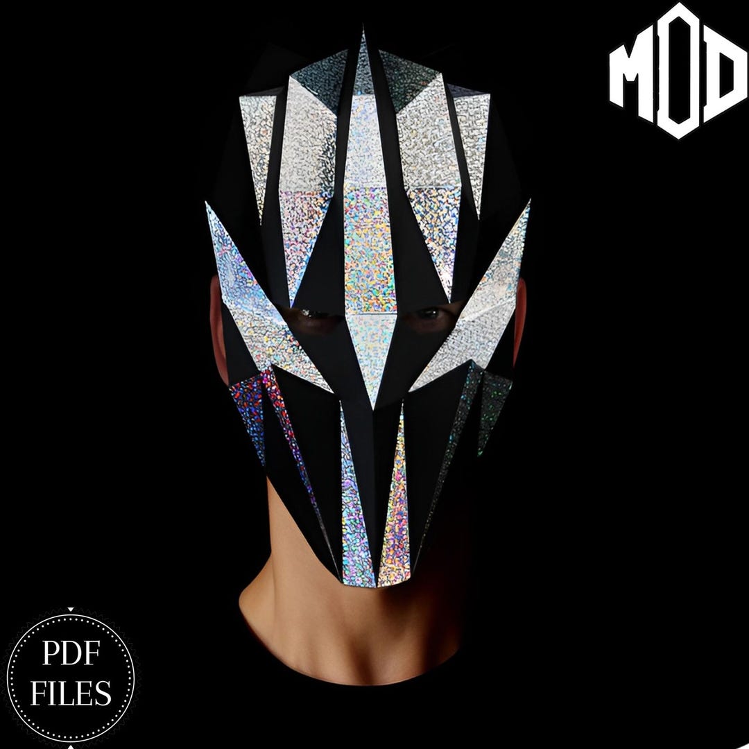 Demon Mask PDF Template | Halloween Mask Papercraft | DIY Predator ...