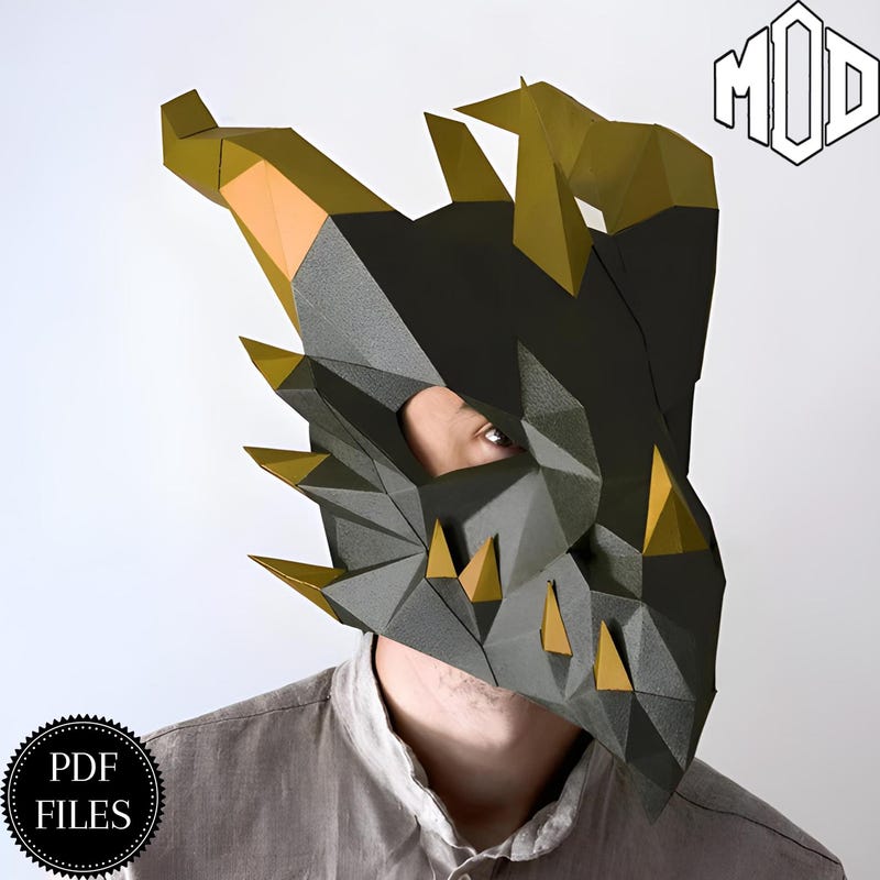 Dragon Paper Mask - Etsy