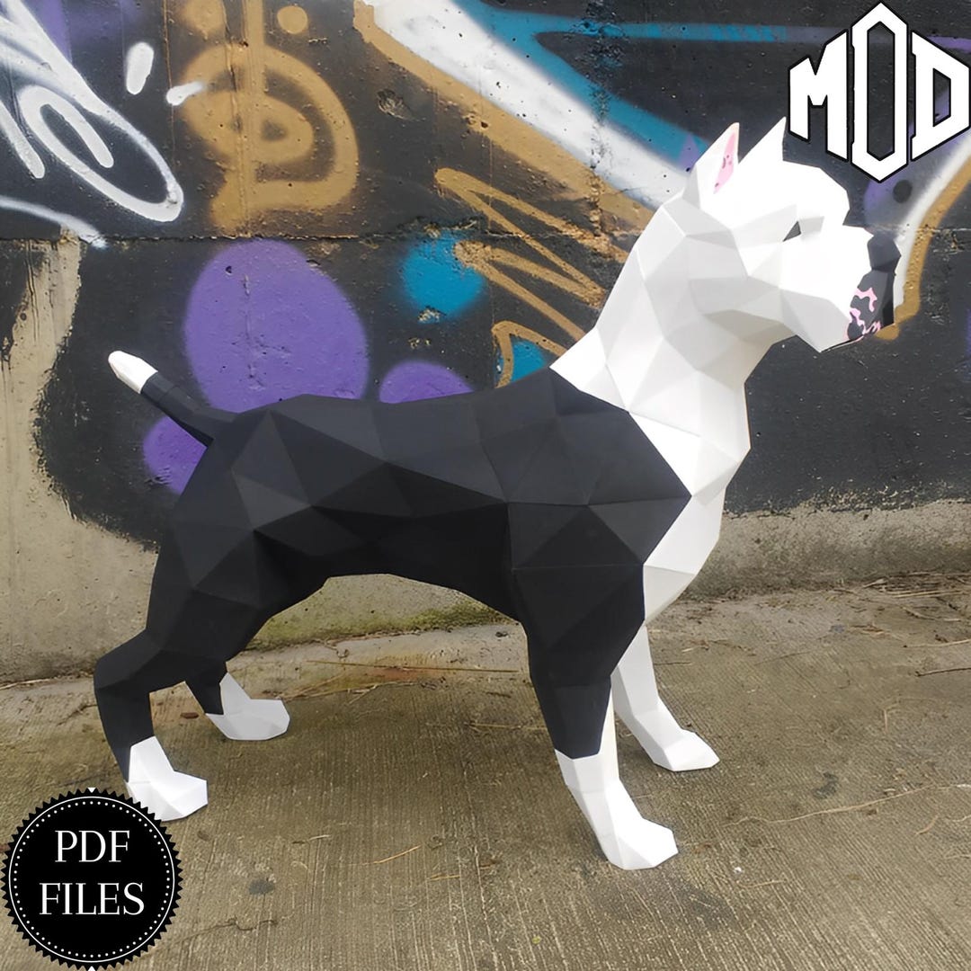 Dog Papercraft, Digital Template, Origami, PDF Download DIY, Low Poly ...