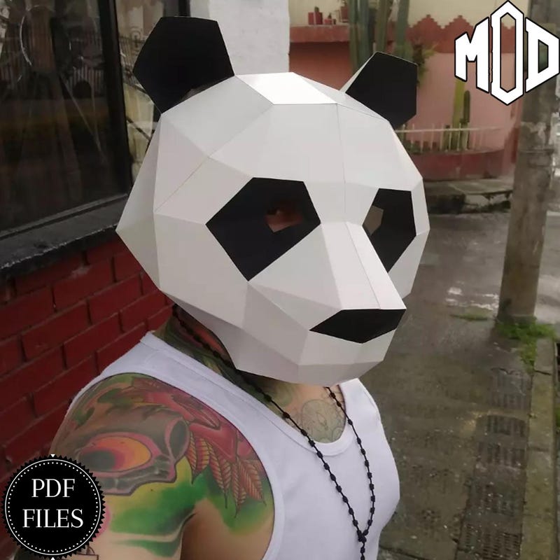 Panda Mask - Etsy