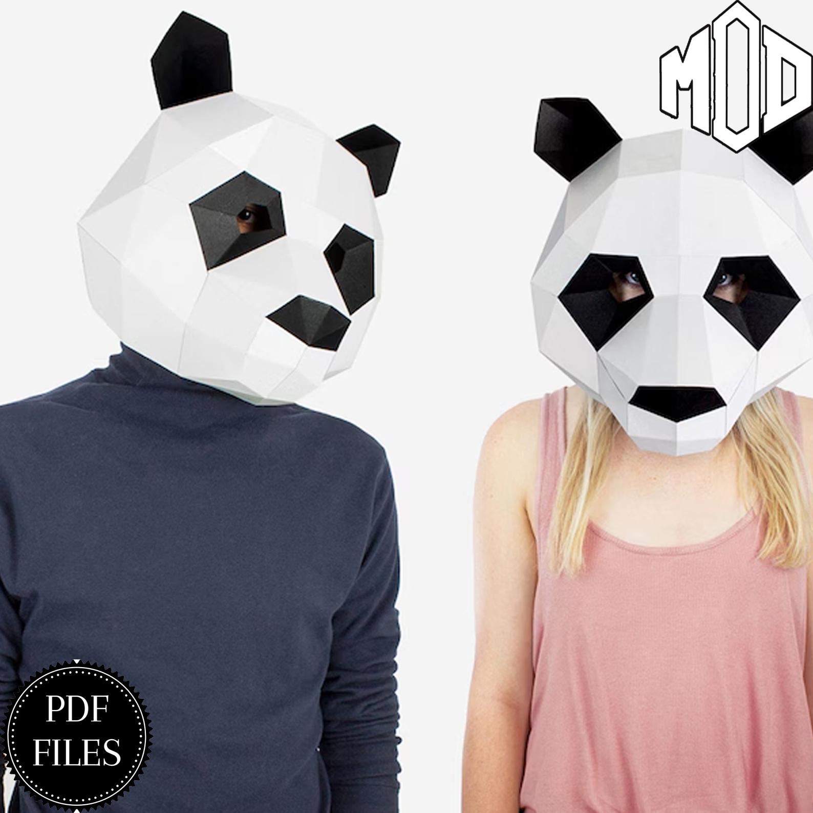 DIY Panda Mask Template for a Creative Halloween Look - Low Poly ...