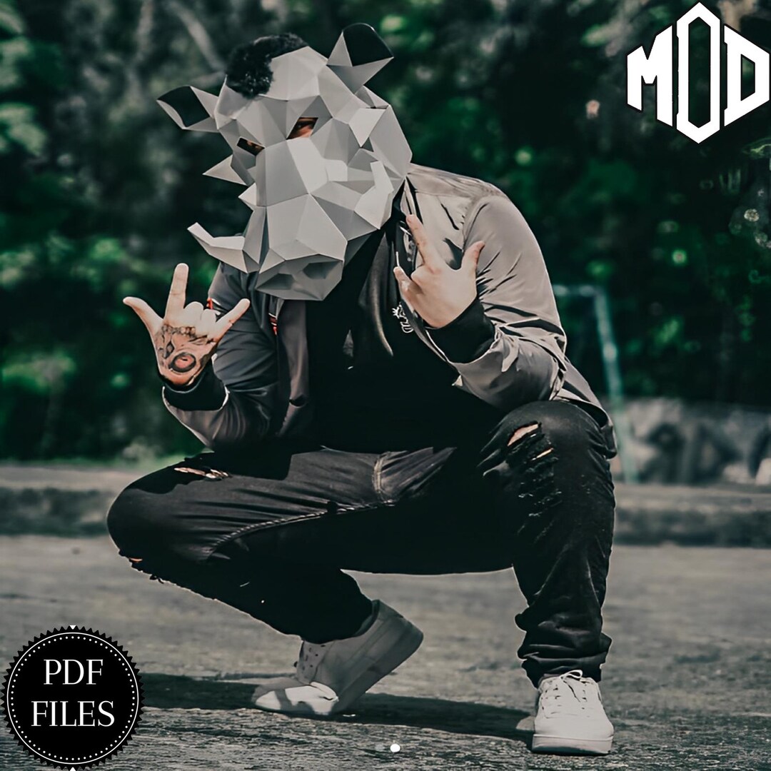 Boar Mask Papercraft Template, Low Poly DIY Papercraft, PDF Polygon ...