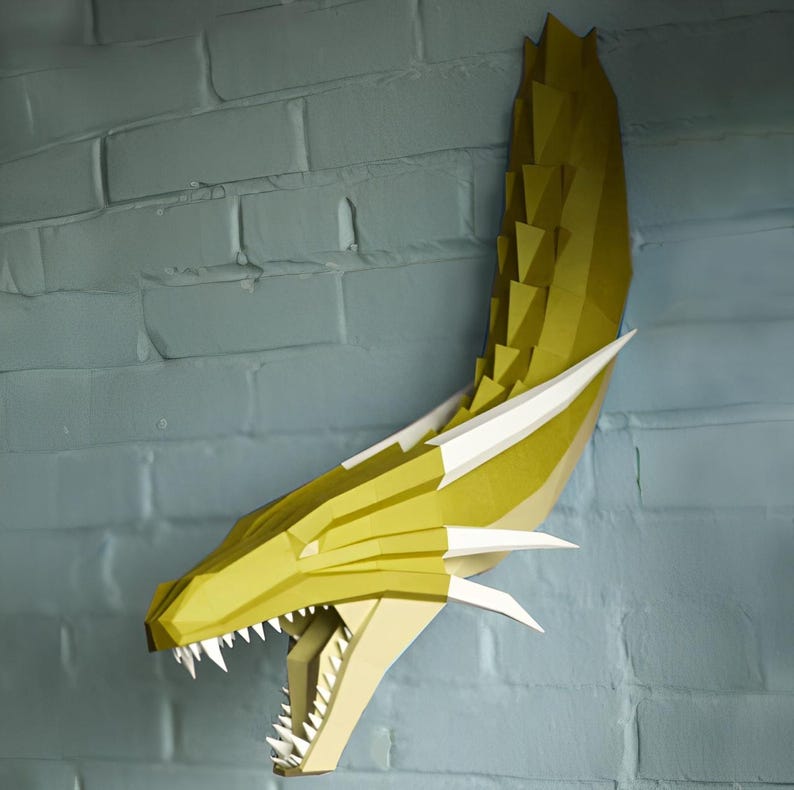 Papercraft Dragon Duo, Digital Model, PDF Download, 3D Low Poly ...