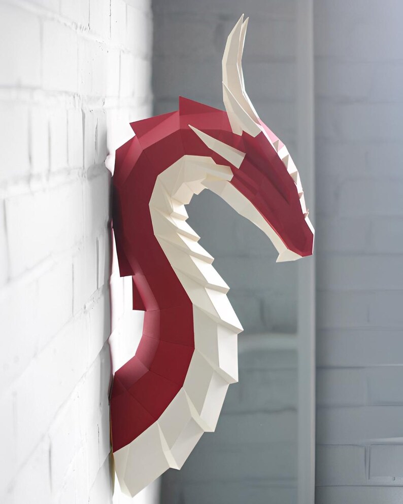 Dragon Papercraft Template, Digital Model, PDF Download, 3D Low ...