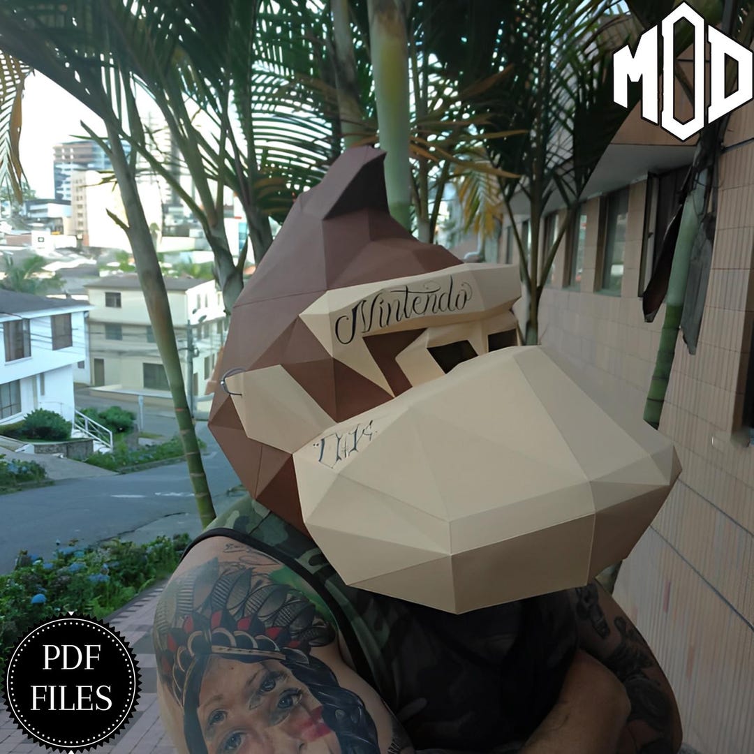Monkey Mask Template - Paper Mask, Papercraft Mask, Masks, 3d Animal ...